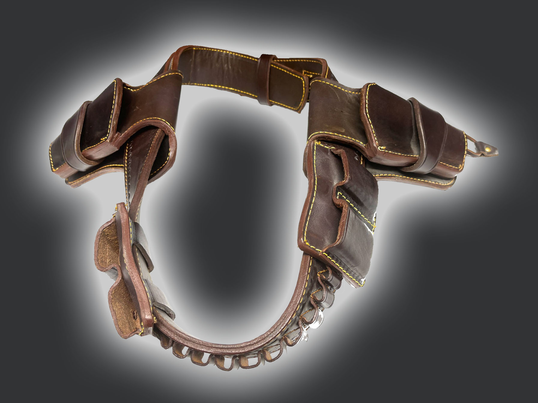 Double Custom Leather Holster Rig for 1911 Pistols Wild Bunch Style